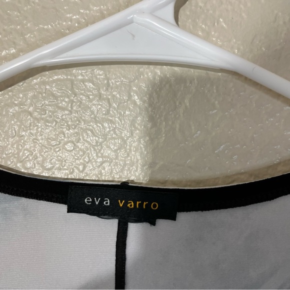 eva varro | Tops | Eva Varro Black Pink White Floral Stretch Long ...